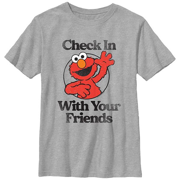 Boys Sesame Street Elmo Stamp Check In On Your Friends Graphic Tee