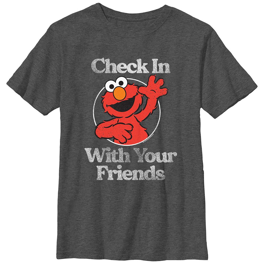 Boys Sesame Street Elmo Stamp Check In On Your Friends Graphic Tee