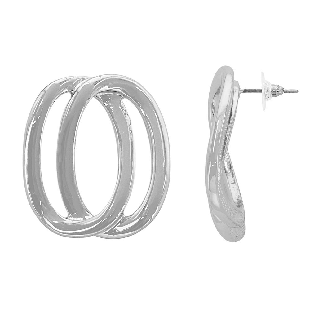 PANNEE BY PANACEA Double Open Oval Stud Earrings