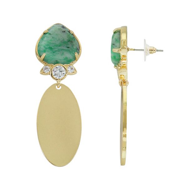 PANNEE BY PANACEA Gold Tone Stone Oval Drop Earrings