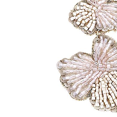 PANNEE BY PANACEA Beaded Flower Statement Drop Earrings