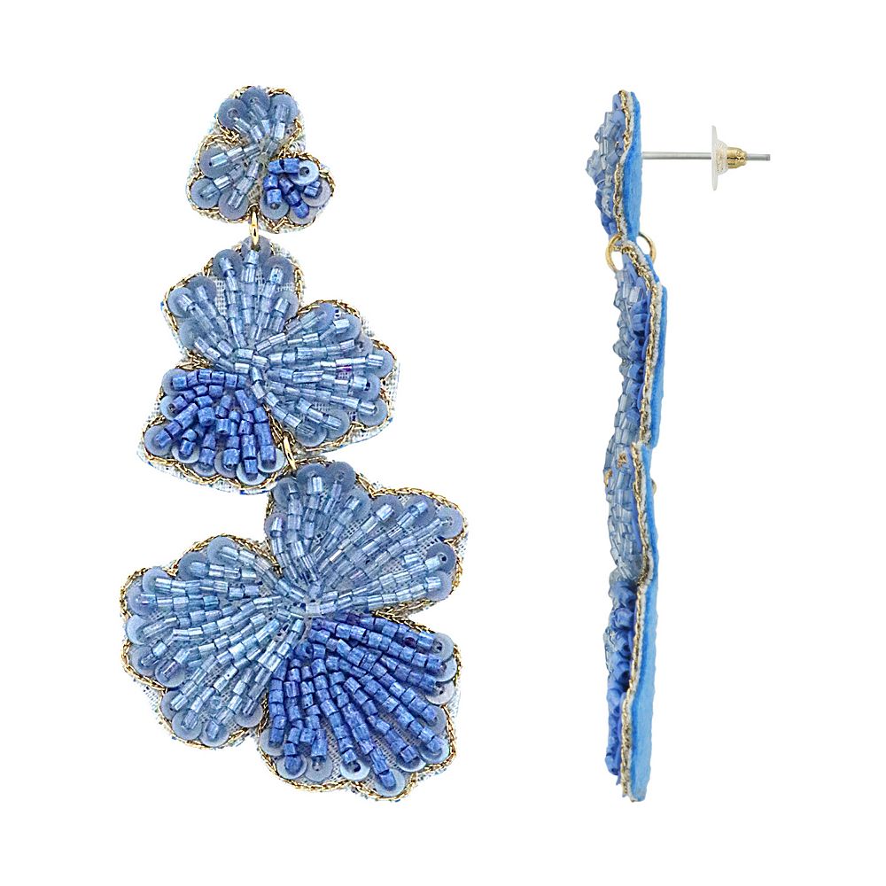 PANNEE BY PANACEA Beaded Flower Statement Drop Earrings