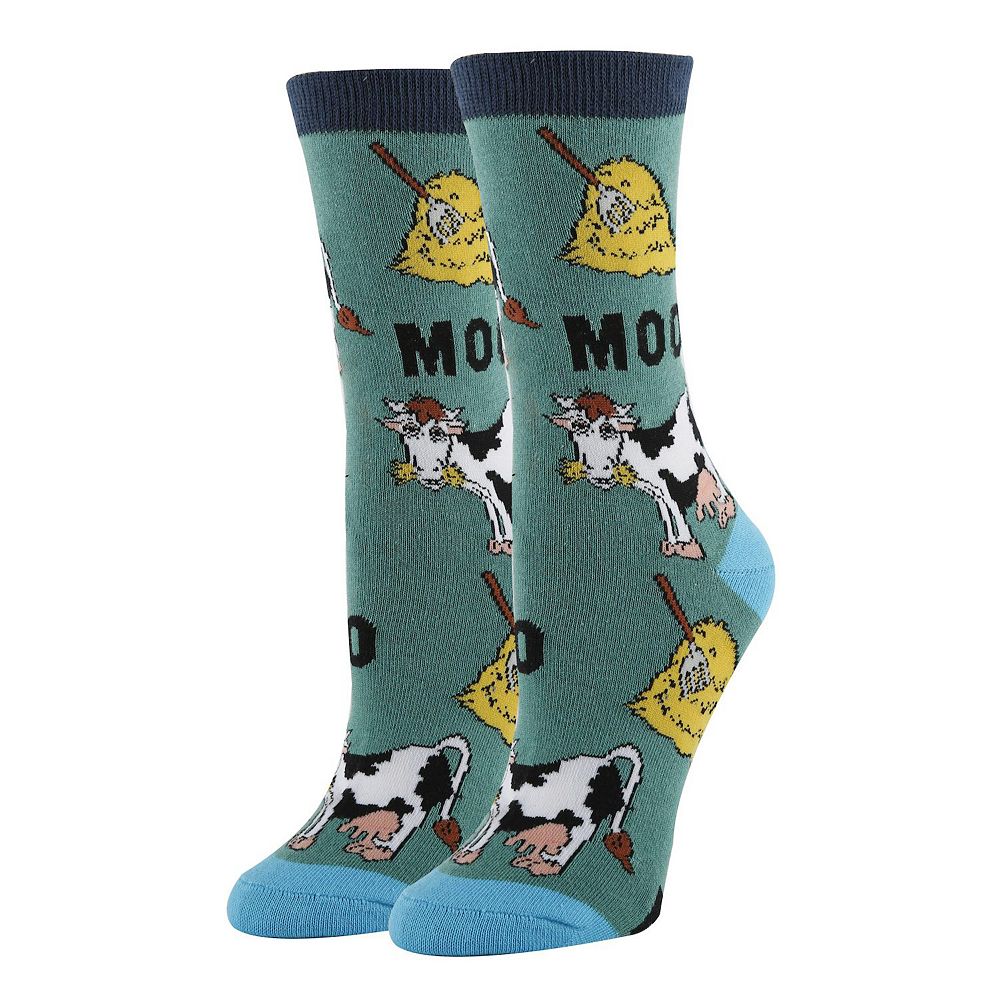 Women's Crew Socks - Mooo