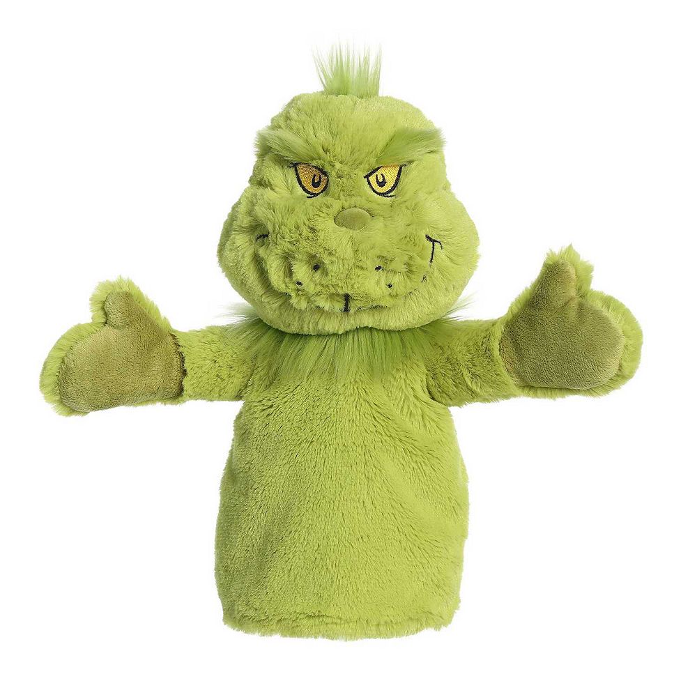 Aurora Medium Green Dr. Seuss 10" Grinch Hand Puppet Whimsical Stuffed ...