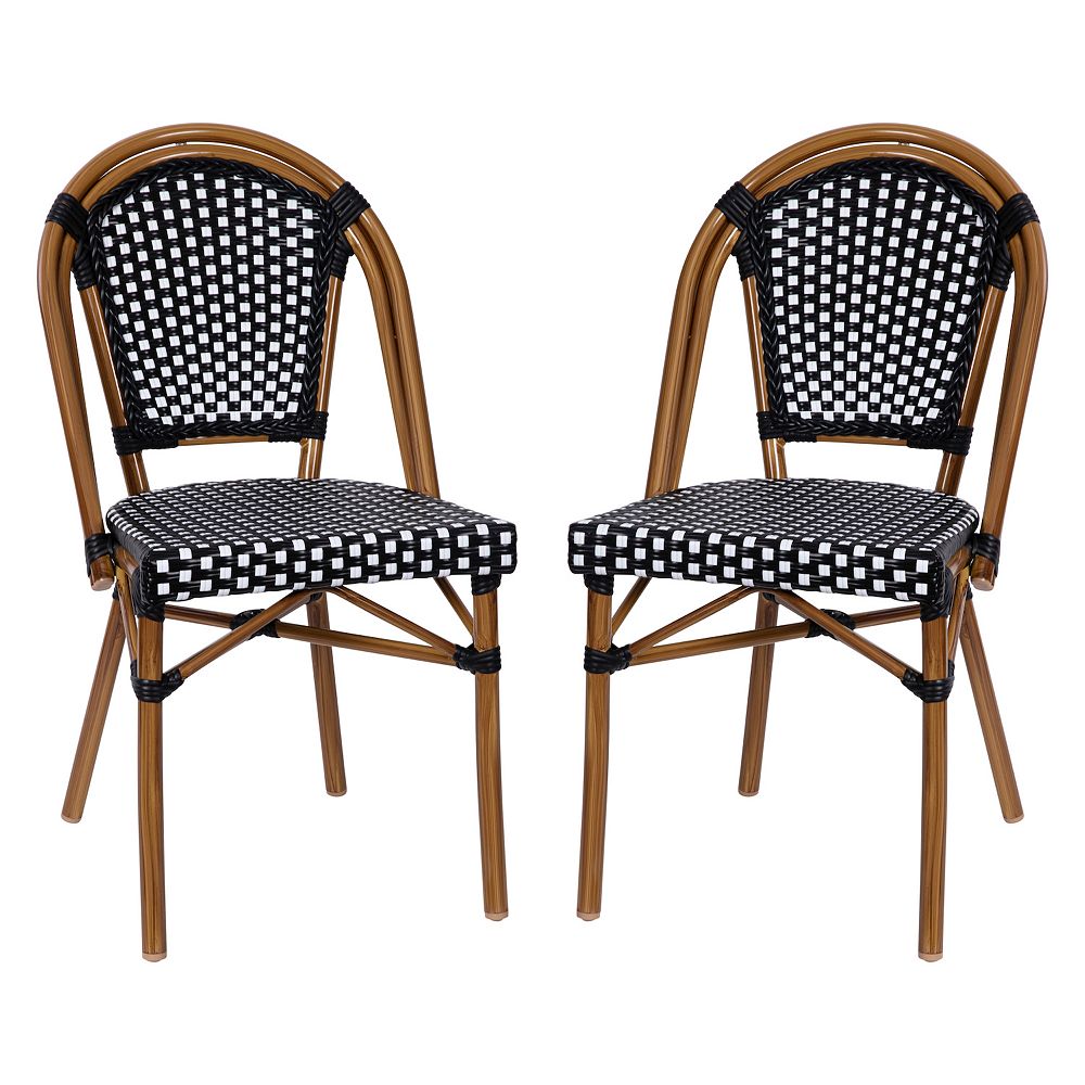 Merrick Lane Sacha Stacking Bistro Chair With Pe Seat And Back And ...