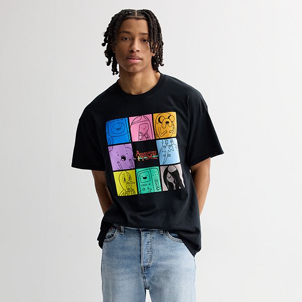 Men's Ripple Junction Adventure Time Colorful Character Grid Graphic Tee