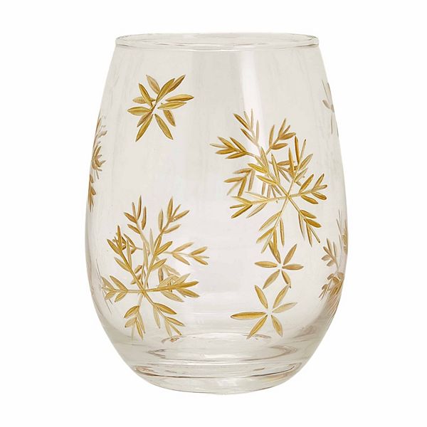 St. Nicholas Square® Crystal Cut Snowflake Stemless Wine Glass
