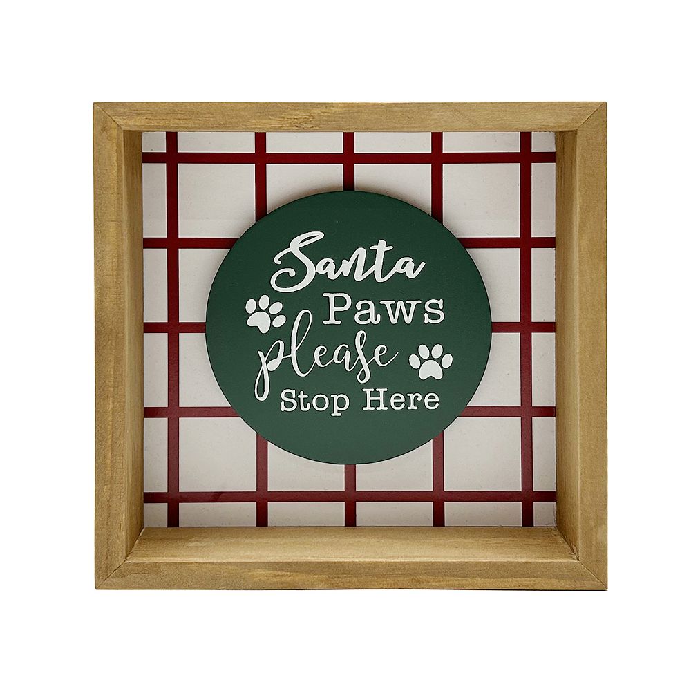 St. Nicholas Square® Santa Paws "Please Stop Here" Caption Box Table Décor