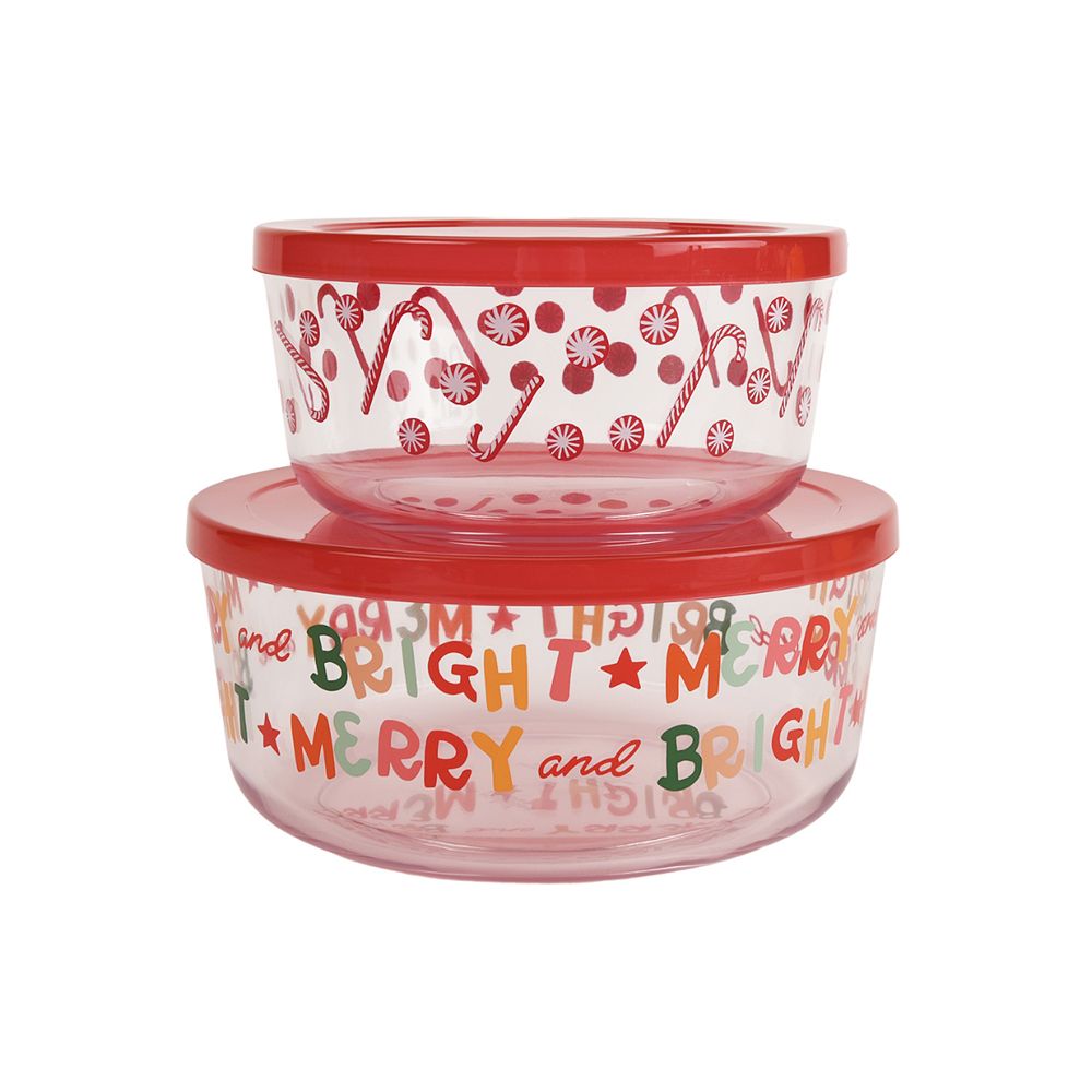 St. Nicholas Square® Christmas Merry & Bright Food Container 2-piece Set