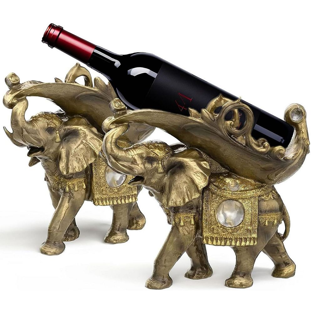 Thai Elephant Decorative Wine Rack Rest Bottle Holder Figurine Statue ...