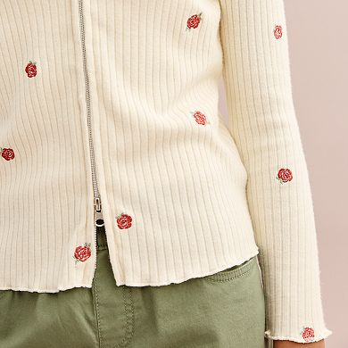 Girls 7-16 Double Zipper Full Zip Top