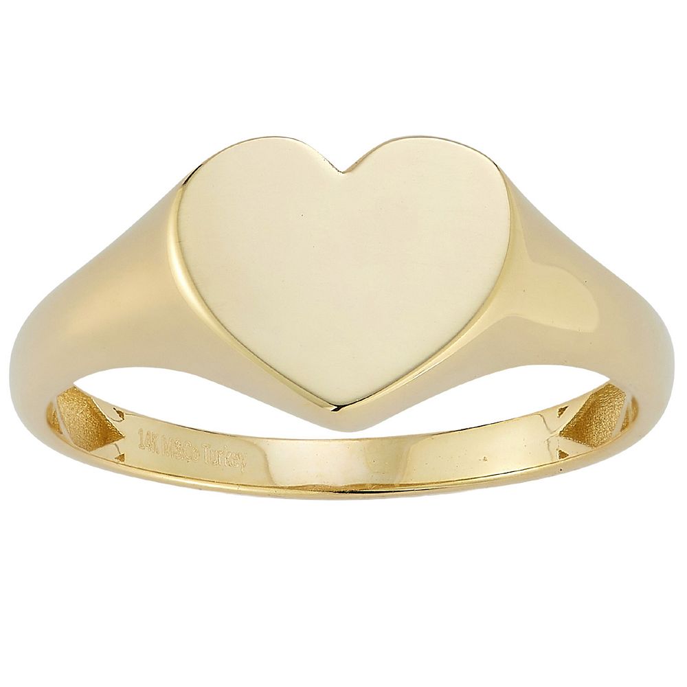 LUMINOR GOLD 14k Gold Heart Signet Ring