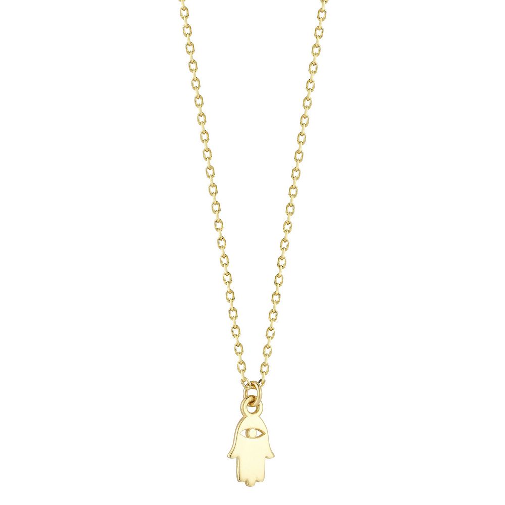 LUMINOR GOLD 14k Gold Tiny Hamsa Pendant Necklace