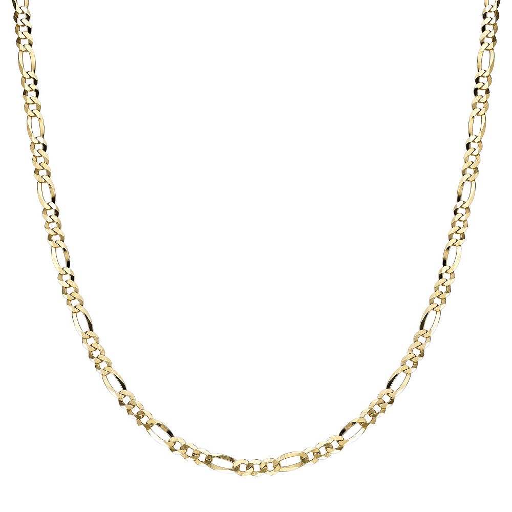 Men's LYNX 14k Gold Over Silver 4.4mm Flat Figaro Chain Necklace