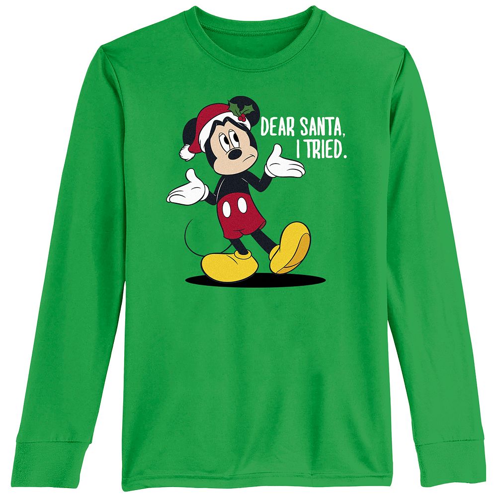 Disney's Mickey Mouse Disappointed Dear Santa I Tried Boys 8-20 Graphic Tee