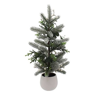 St. Nicholas Square® 26-Inch White Berry Flocked Artificial Christmas Tree