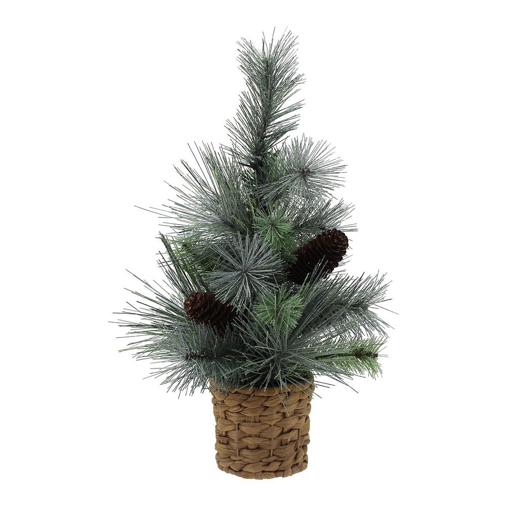 St. Nicholas Square® 16-Inch Rattan Vessel Wispy Pine Artificial ...