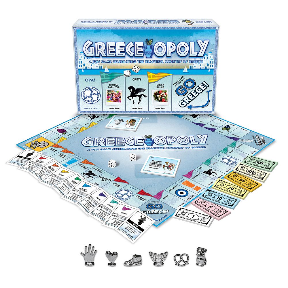 Late for the Sky Greece-Opoly, Country Themed Family Board Game