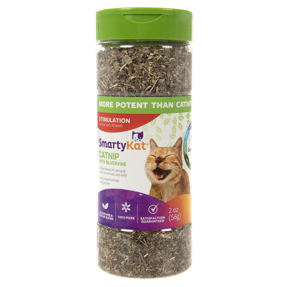 SmartyKat Catnip & Silvervine Cat Attractant Resealable Shaker Canister