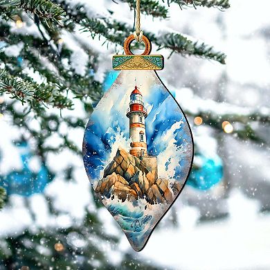 Wooden Christmas Tree Decorations - Lighthouse Wooden Ornaments By G ...
