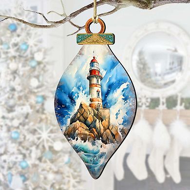 Wooden Christmas Tree Decorations - Lighthouse Wooden Ornaments By G ...