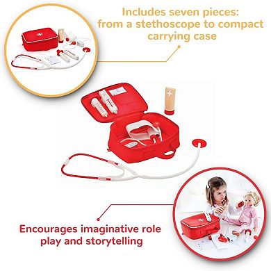 Hape 7-Piece Doctor on Call Wooden Accessories Playset
