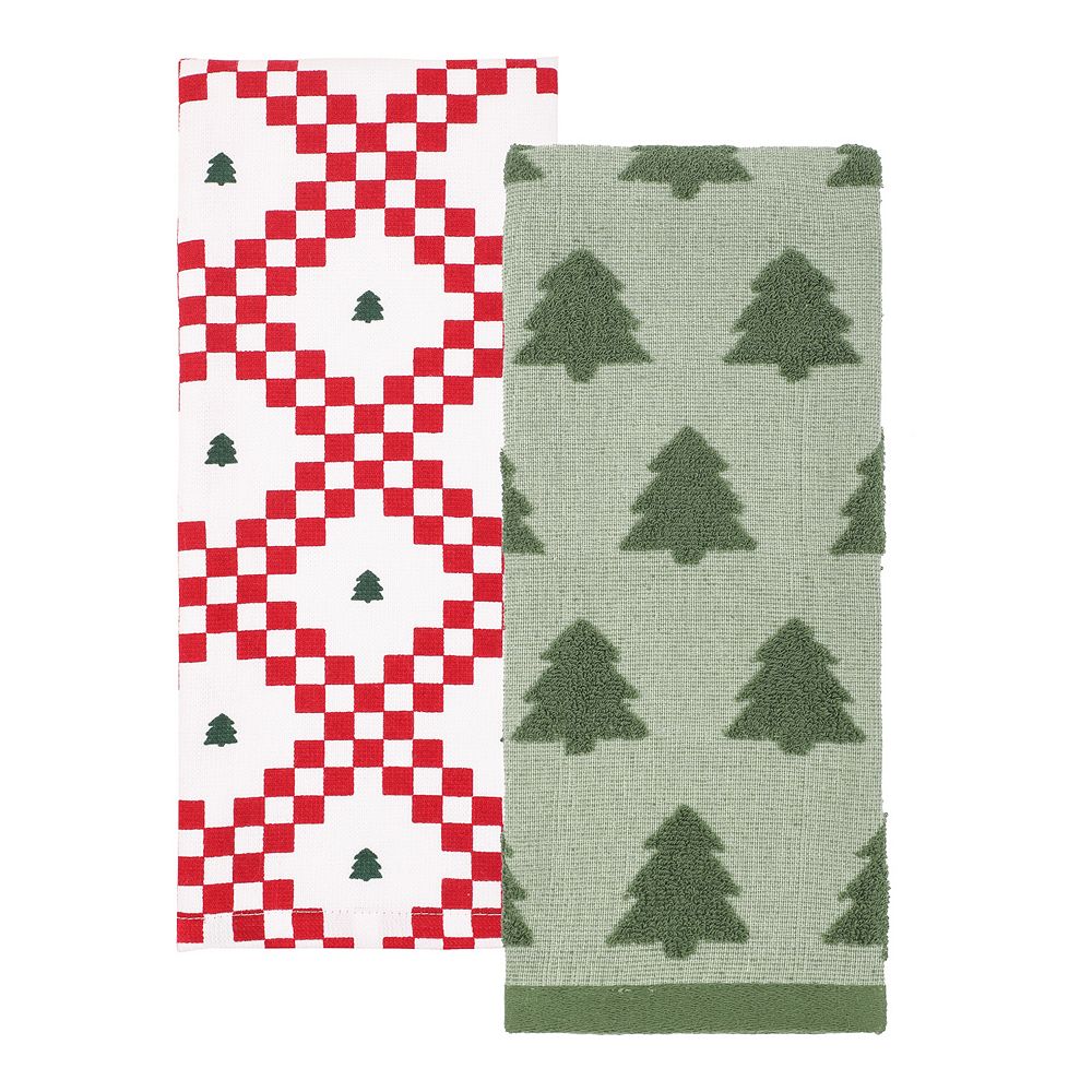 St. Nicholas Square® 2-Pack Terry Loop Trees Kitchen Towel Set