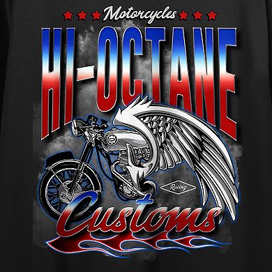 Juniors' Hi-Octane Classics Motorcycles Americana Boxy Crewneck Graphic Tee