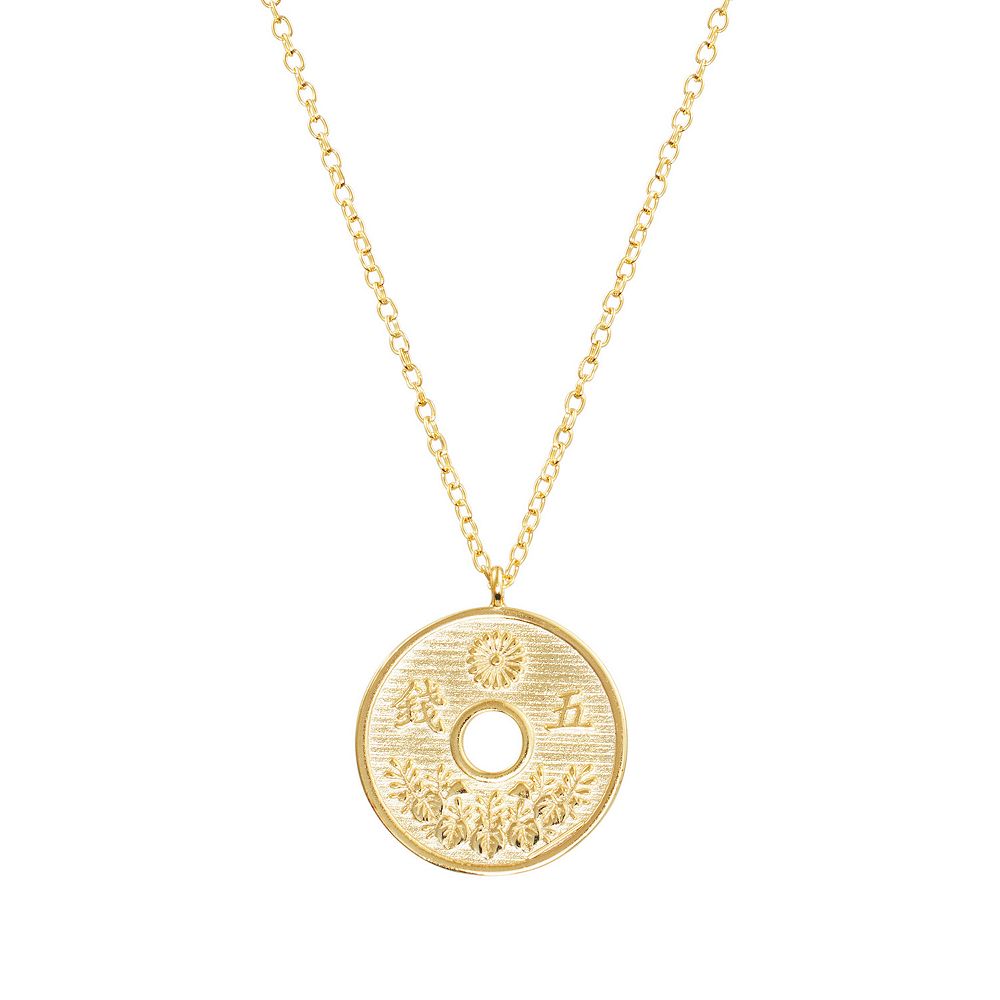 Main and Sterling Gold Over Silver Good Luck Coin Pendant Necklace