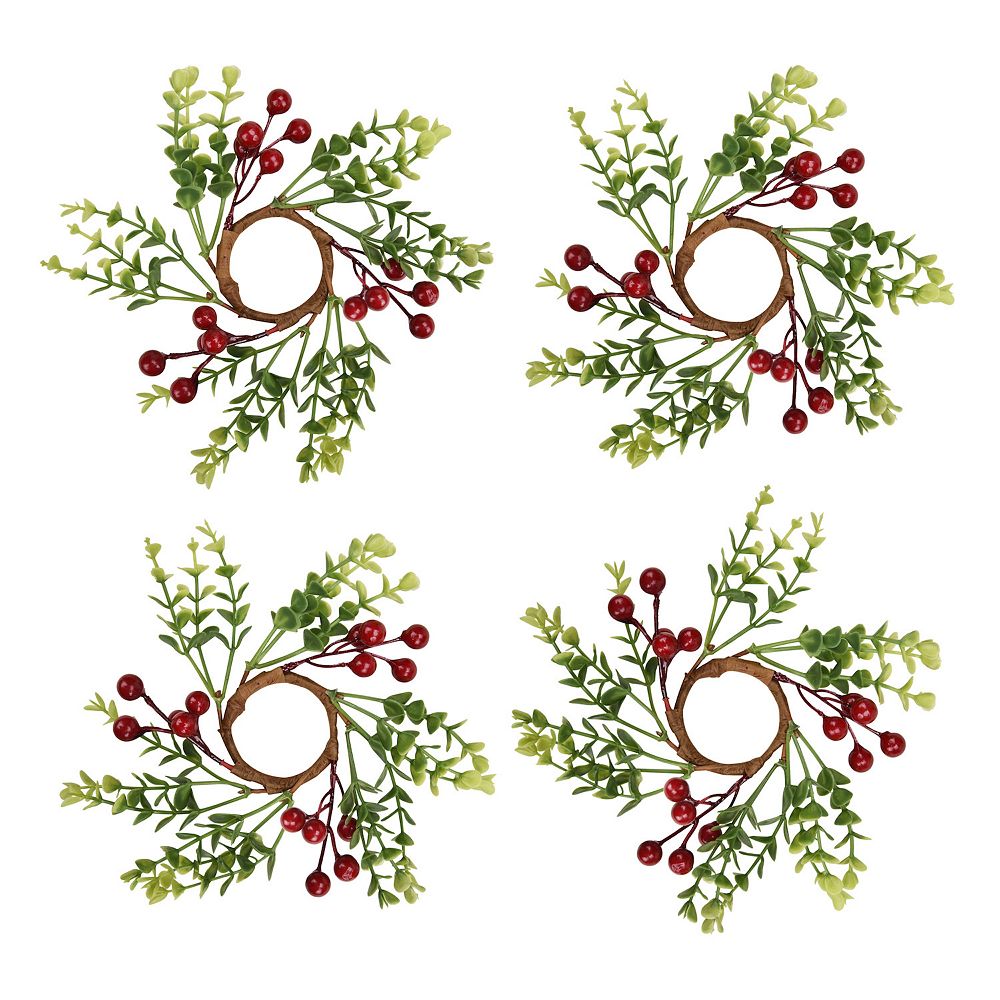 St. Nicholas Square® 4-Piece Botanical Napkin Rings Set