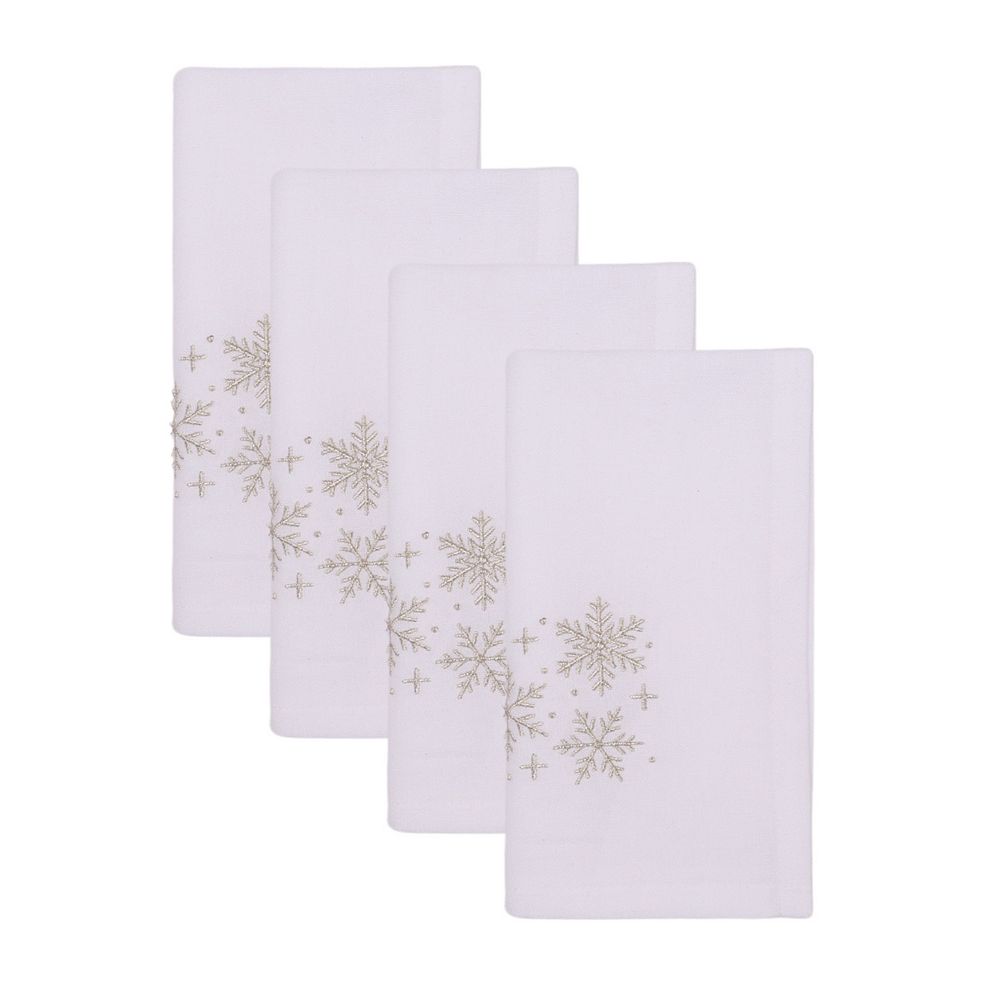 St. Nicholas Square® 4-Pack Embroidered Snowflake Napkins Set