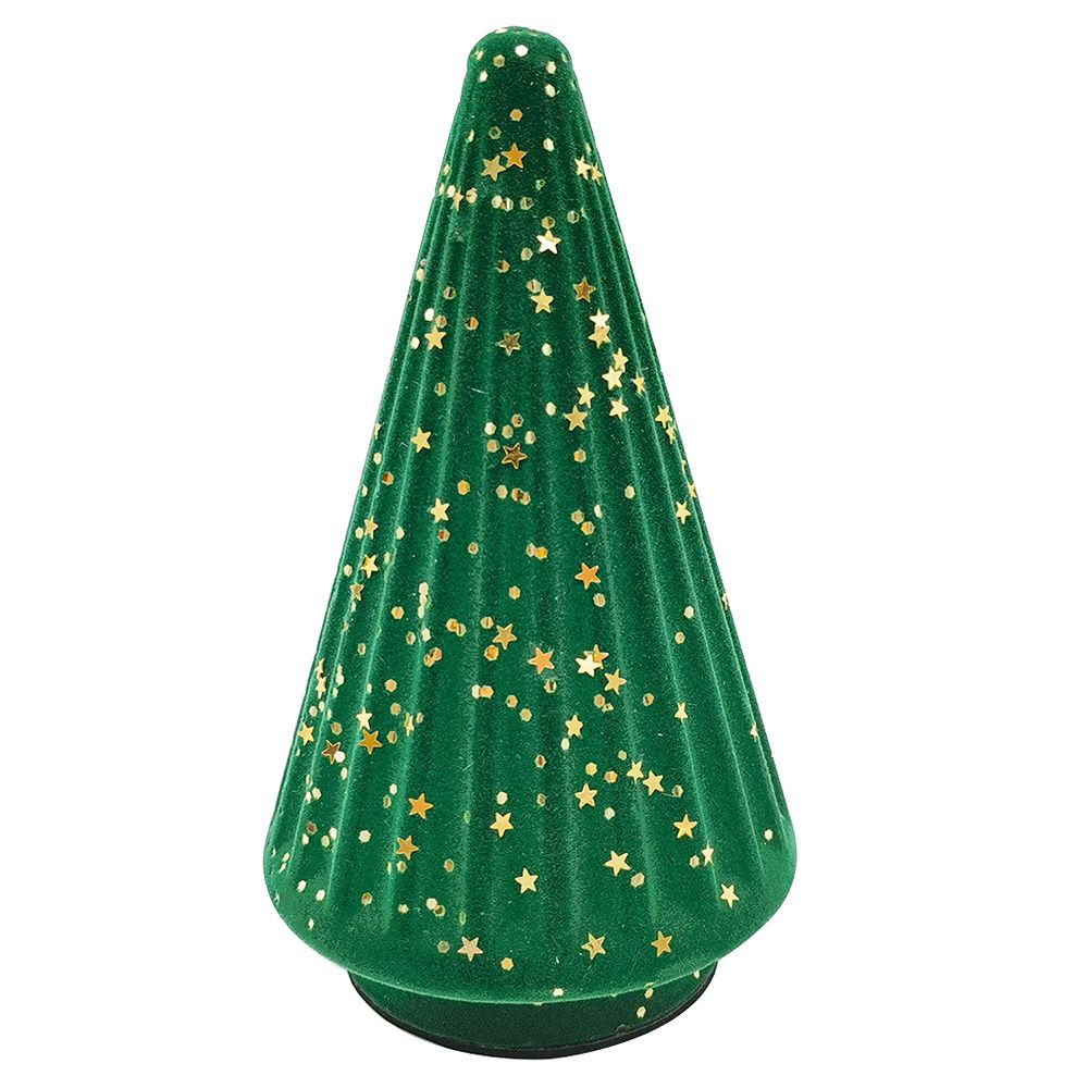St. Nicholas Square® St. Nicholas Square Green Gold Star Flocked Tree ...