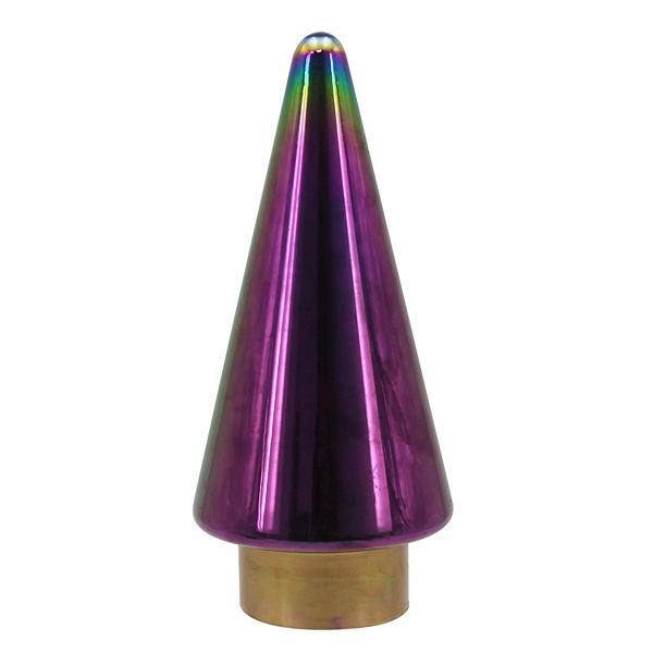 St. Nicholas Square® Glass Oil Slick Cone Tree Table Decor
