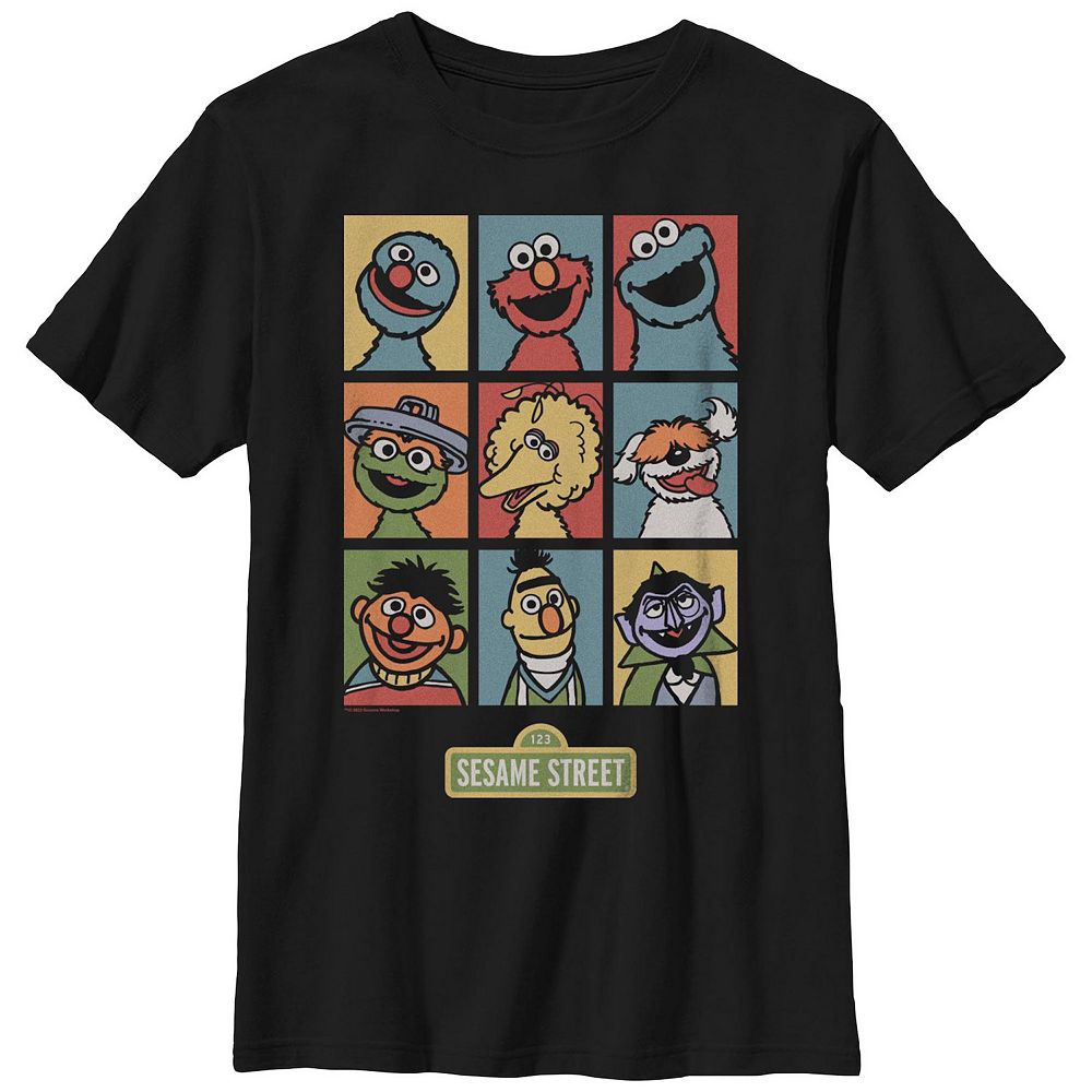 Boys 4-7 Sesame Street Muppets Grid Graphic Tee