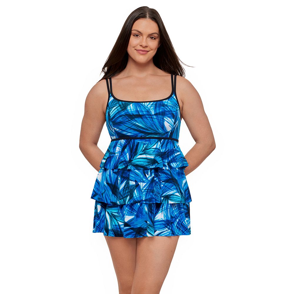 Women's Great Lengths Blue Lagoon Triple Tier Swim Dress