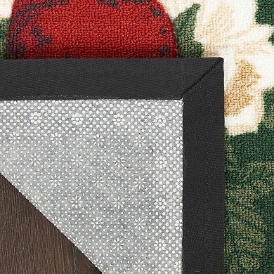 St. Nicholas Square® 19.5" x 30" Green Seasons Greetings Holiday Accent Rug