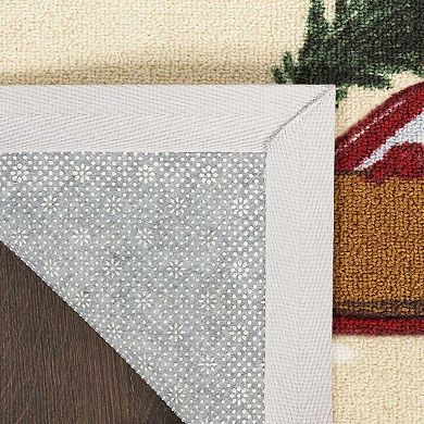 St. Nicholas Square® 19.5" x 30" Tan Happy Holiday Accent Rug