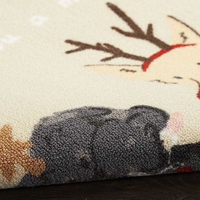 St. Nicholas Square® We Woof You A Merry Christmas Holiday Accent Throw Rug