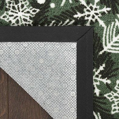 St. Nicholas Square® 19.5" x 30" Green Pine Needle Holiday Accent Rug