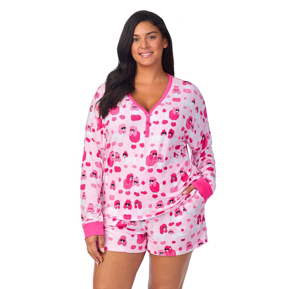 Plus Size Beauty Sleep Social Long Sleeve Pajama Henley and Pajama ...
