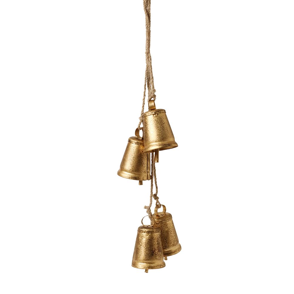 St. Nicholas Square® Multi Gold Bells with Velvet Bows Décor