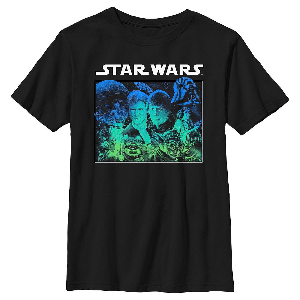 Boys Husky Star Wars Cast Return Of The Jedi Starry Poster Graphic Tee