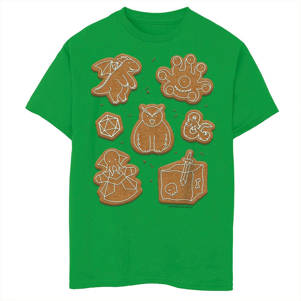 Boys Dungeons & Dragons Christmas Gingerbread Monsters Cookies Graphic Tee