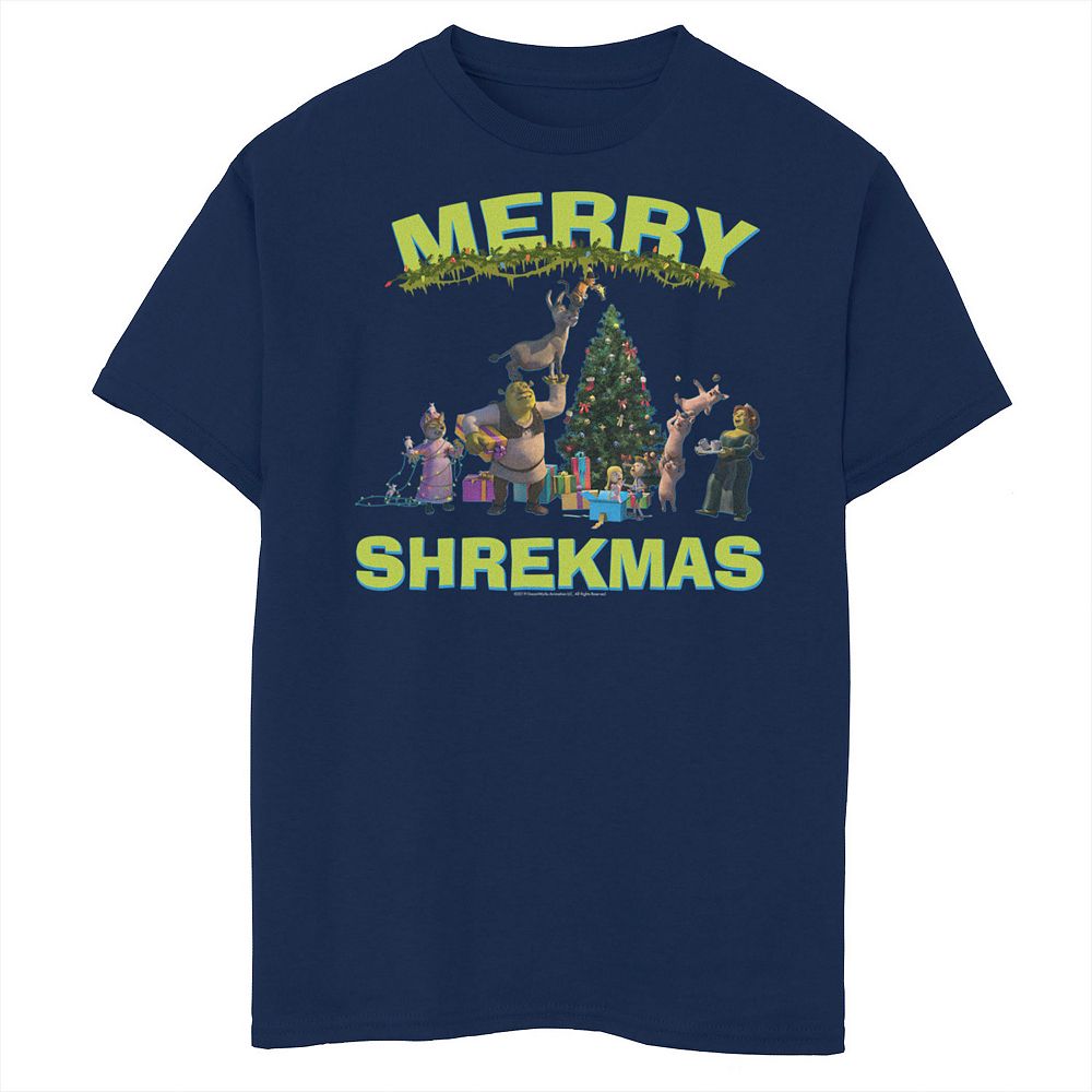 Boys Shrek Merry Shrekmas Husky Graphic Tee