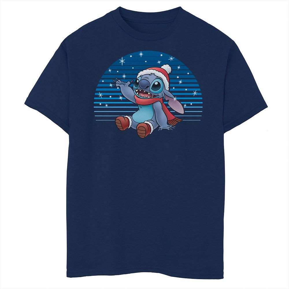 Disney's Lilo & Stitch Enjoying Snow Stitch Boys Husky Graphic Tee