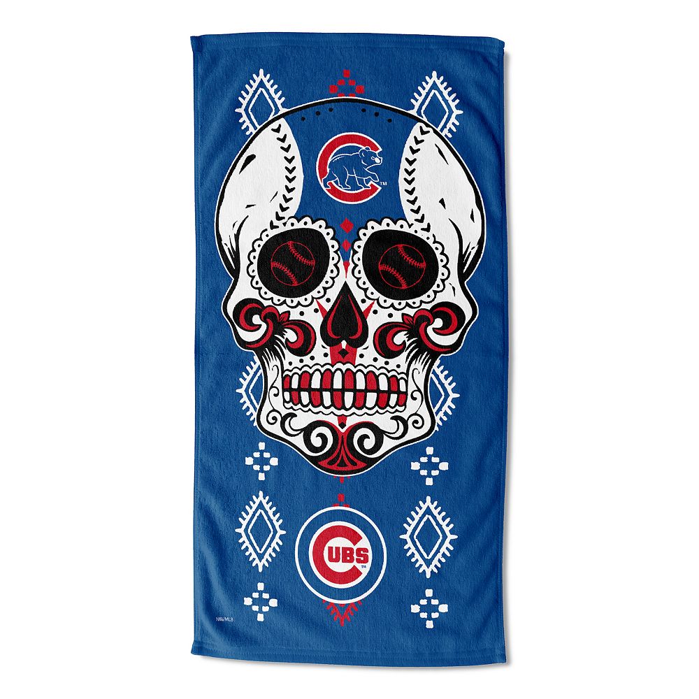 Chicago Cubs Candy Sugar Skull Printed Beach Towel