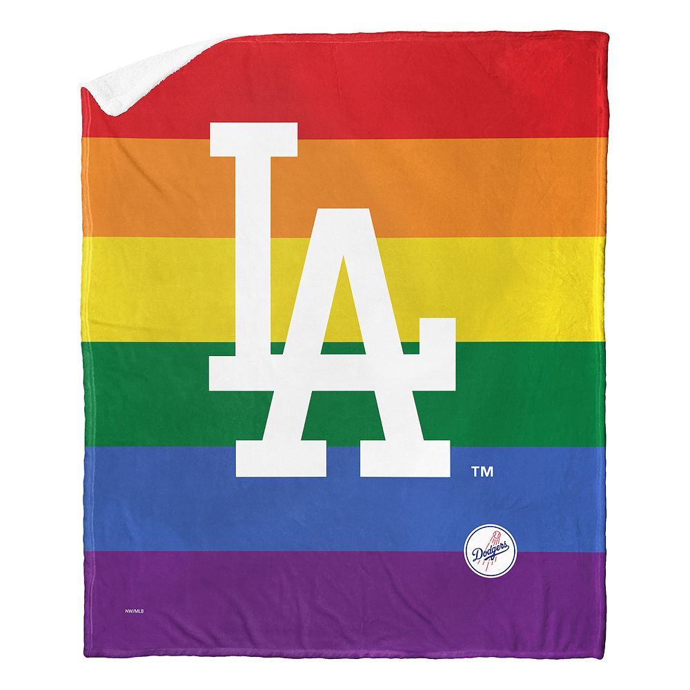 MLB Los Angeles Dodgers Pride Series Silk Touch Sherpa Throw Blanket