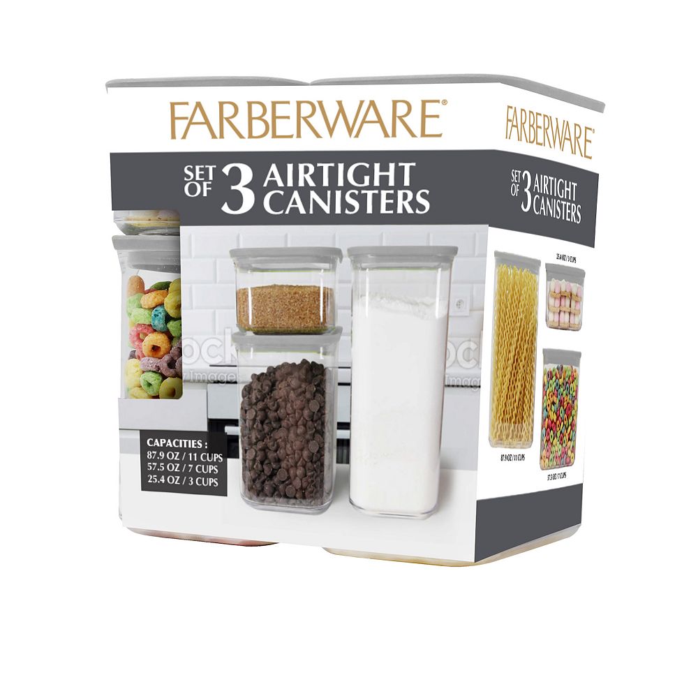 Farberware® Set of 3 Plastic Kitchen Canisters