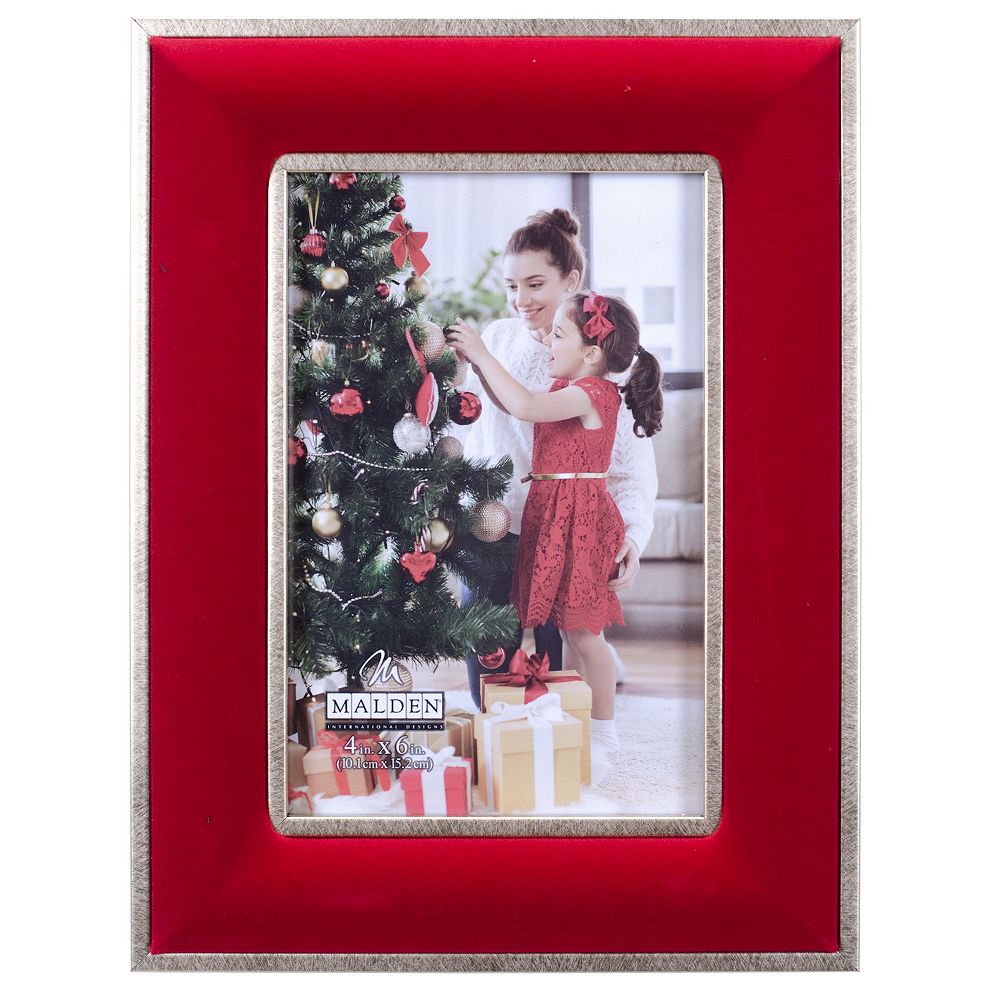 Malden Red Velvet With Gold Moulding Holiday Picture Frame