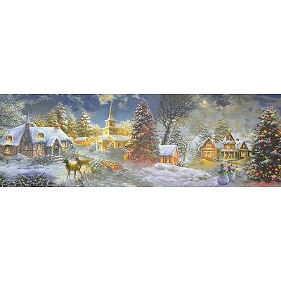 Led Holiday Village Lighted Canvas Picture Wall Epic Art 'Christmas